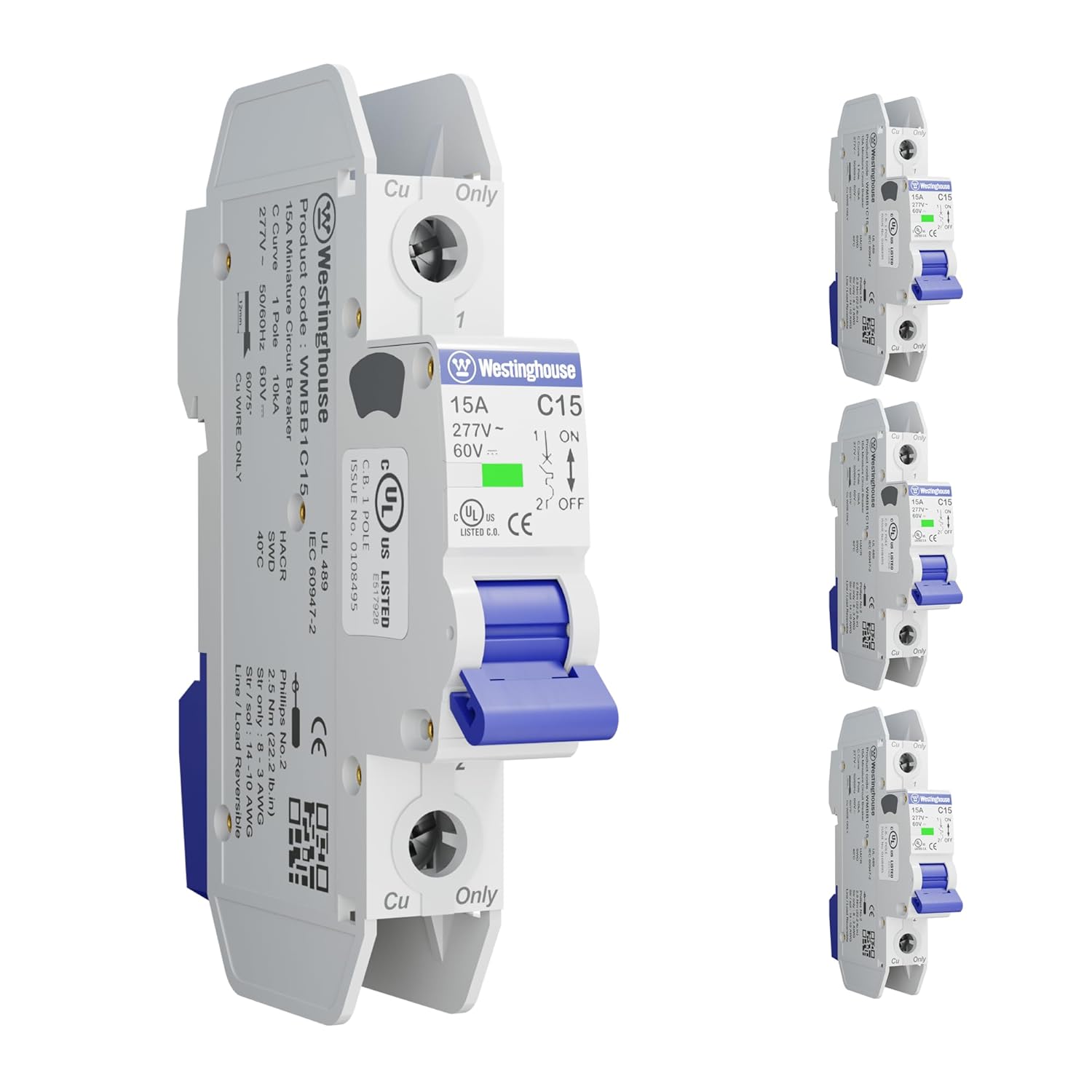 15A 1 Pole Miniature Circuit Breaker C Curve (Pack of 3) | Westinghouse