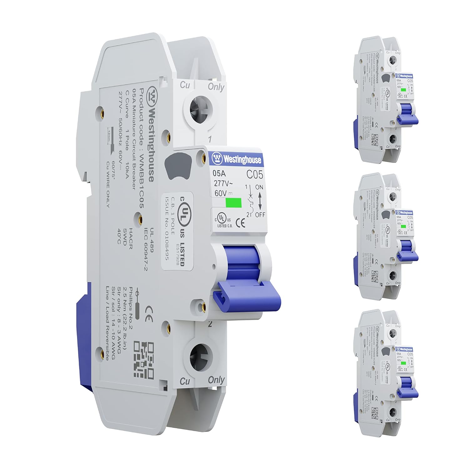 5A 1 Pole Miniature Circuit Breaker C Curve (Pack of 3) | Westinghouse