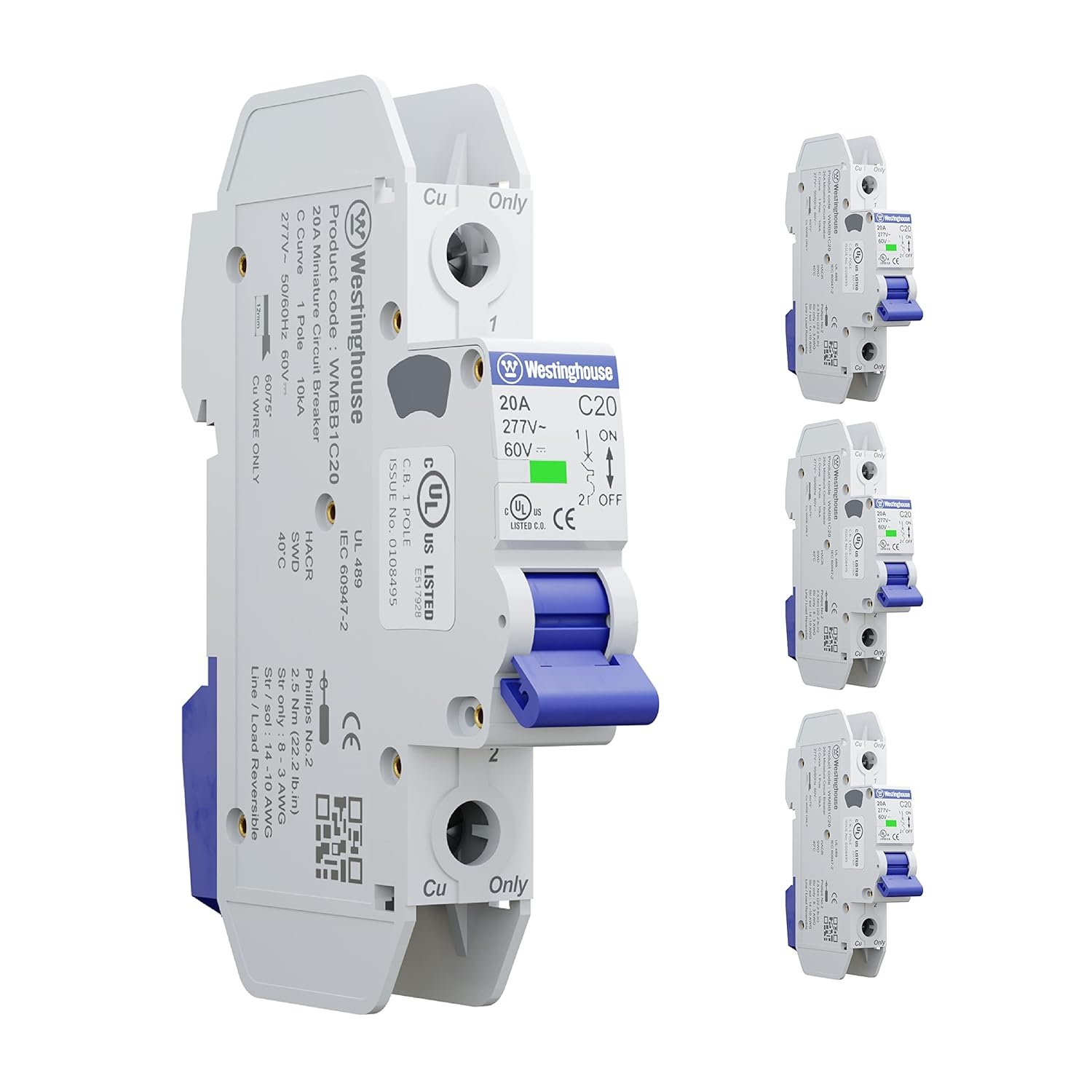 20A 1 Pole Miniature Circuit Breaker C Curve (Pack of 3) | Westinghouse