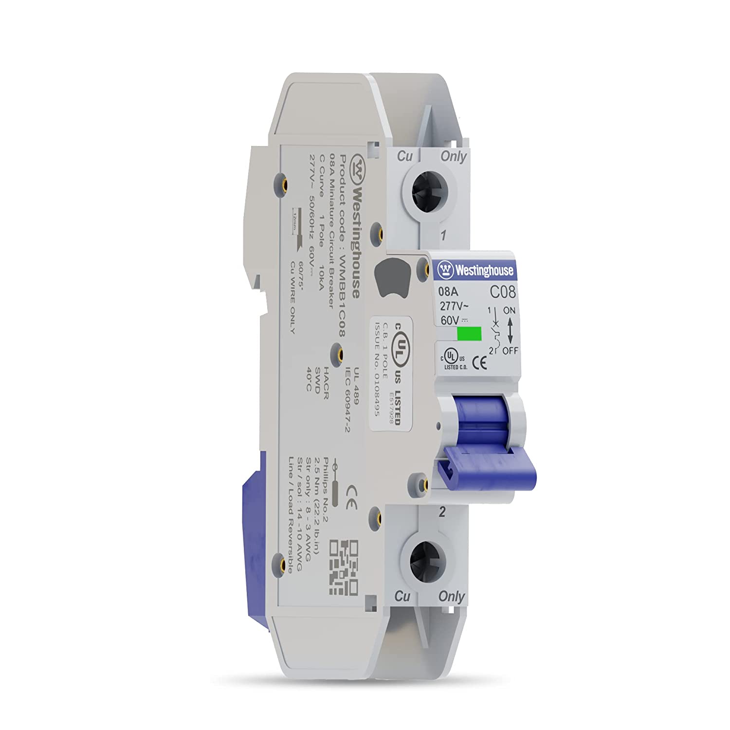8A 1 Pole Miniature Circuit Breaker C Curve | Westinghouse