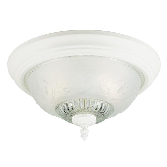 Two-Light Flush-Mount Interior Ceiling Fixture, Textured White Finish ...